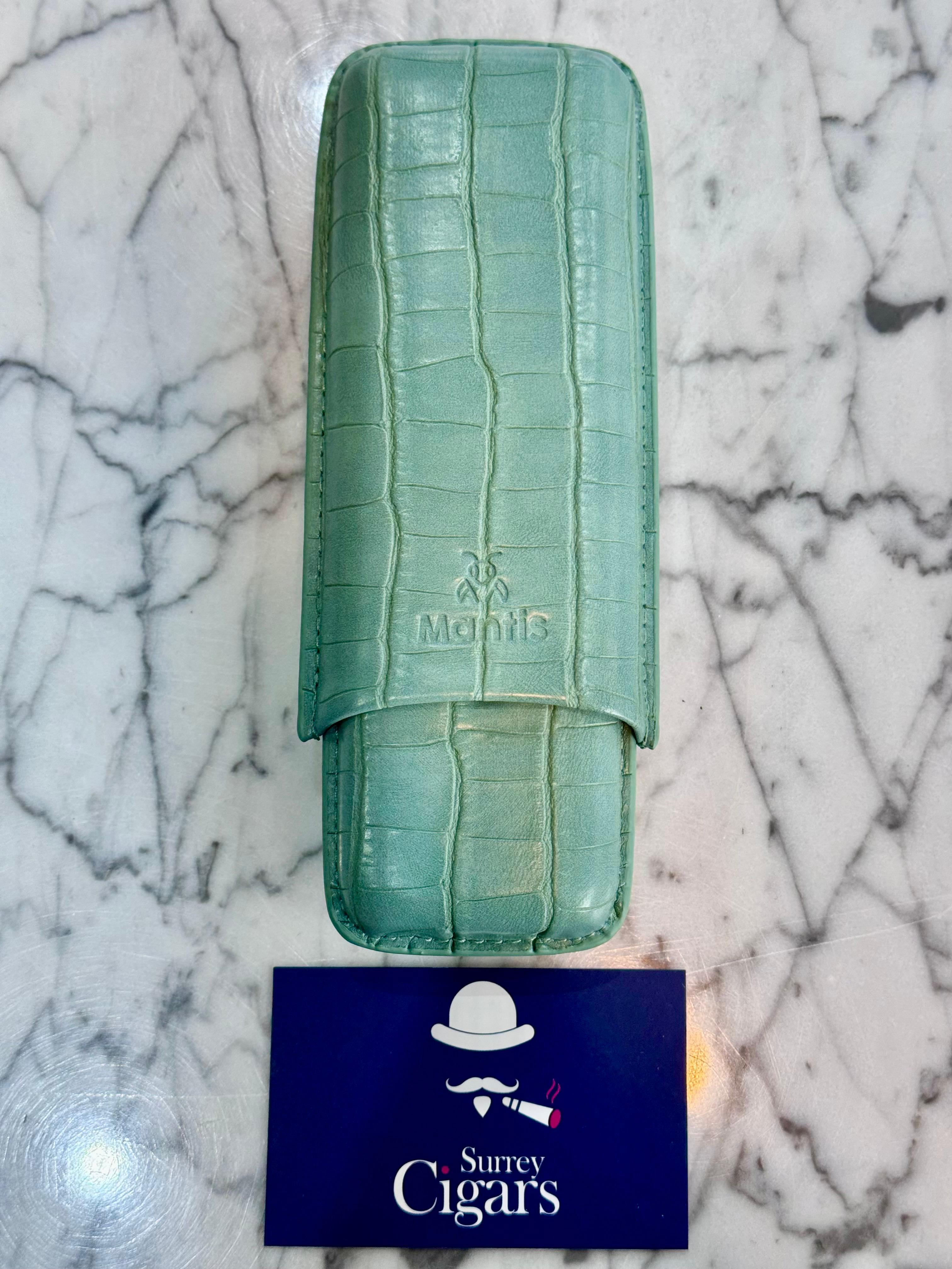 Mantis _ NeoCase Croc Cigar Case for 2 Cigars - Mint
