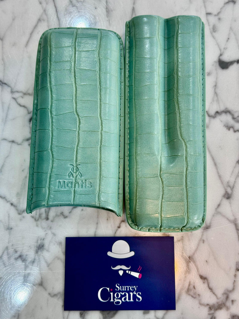Mantis _ NeoCase Croc Cigar Case for 2 Cigars - Mint