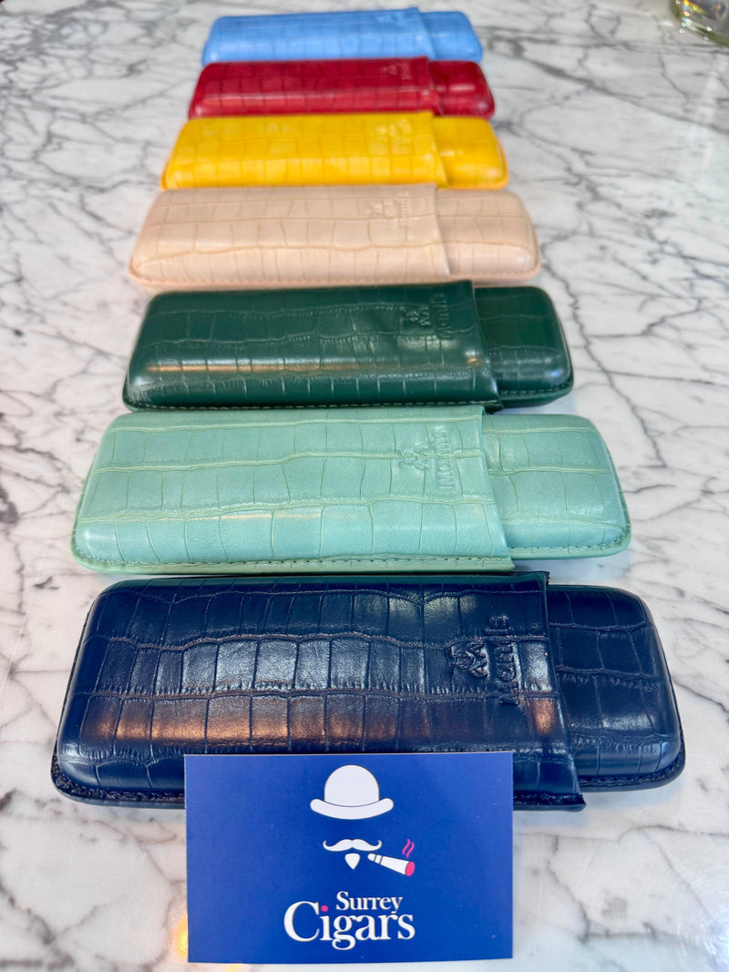 Mantis _ NeoCase Croc Cigar Case for 2 Cigars - Mint