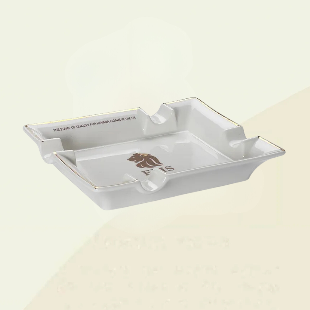 EMS White Ceramic Ashtray | Surrey Cigars